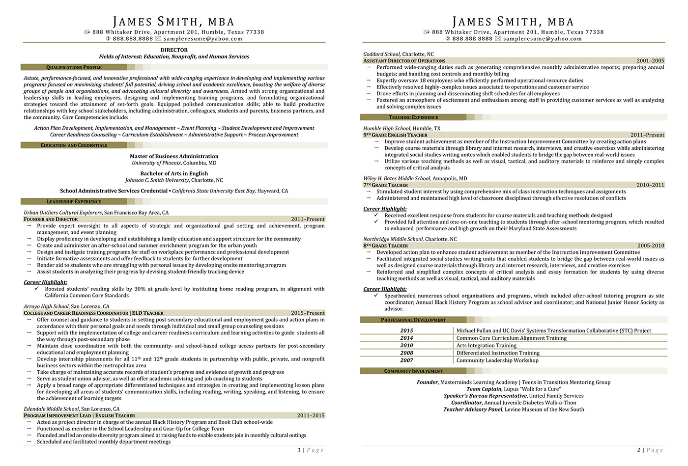 Sample Civilian and Federal Resumes - Resume Valley