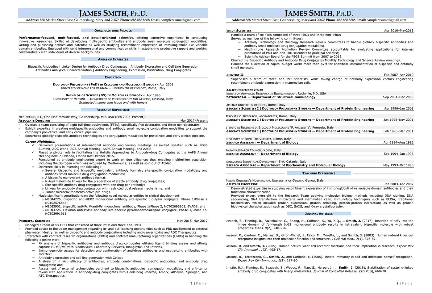 Sample Civilian and Federal Resumes - Resume Valley